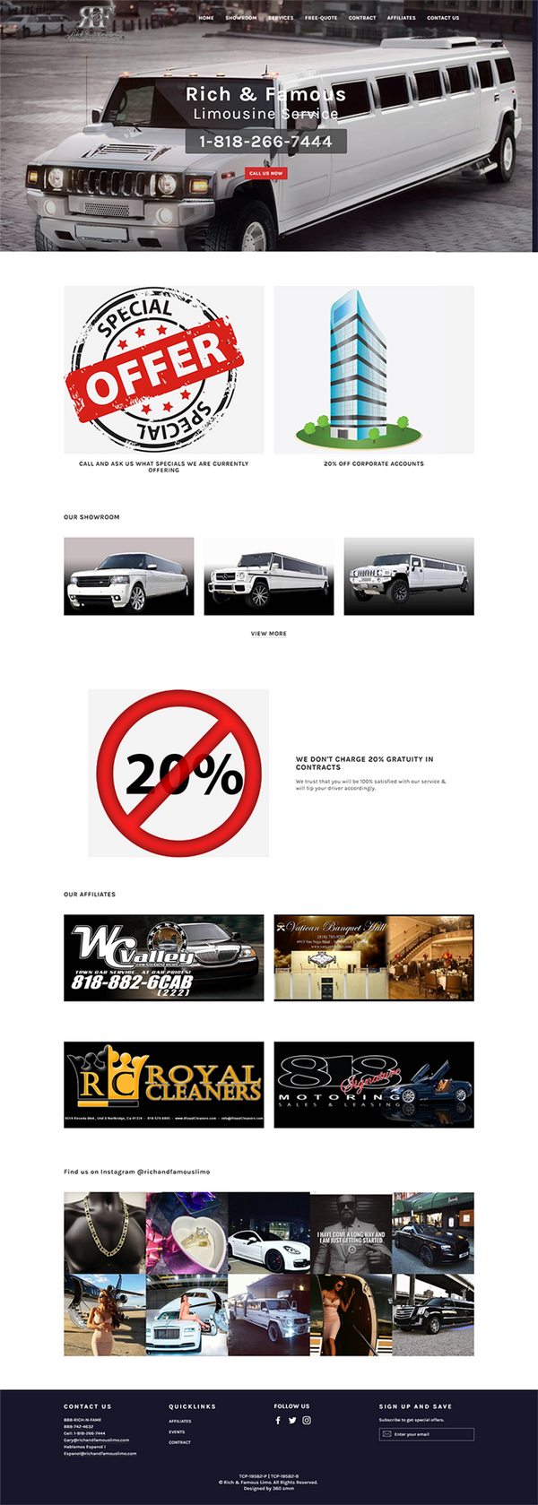 Rich & Famous Limousine - TAB ON TECH | Certified Shopify Experts ...